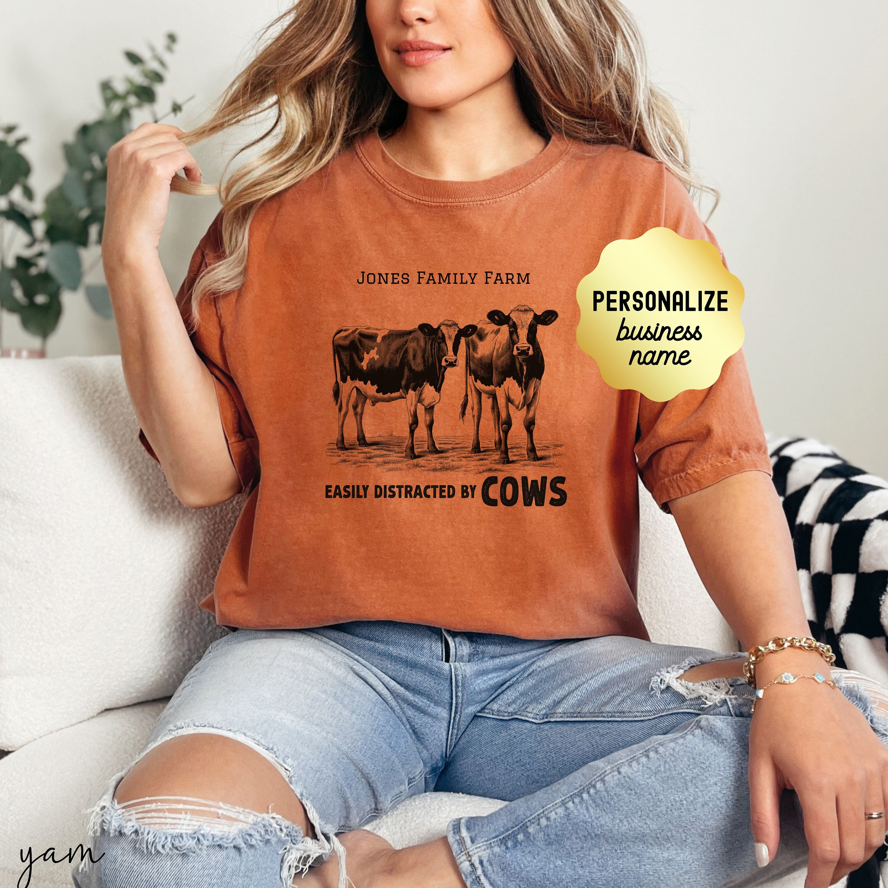 Dairy Farmer Custom Shirt Easily Distracted by Cows Shirt Cow Love ...