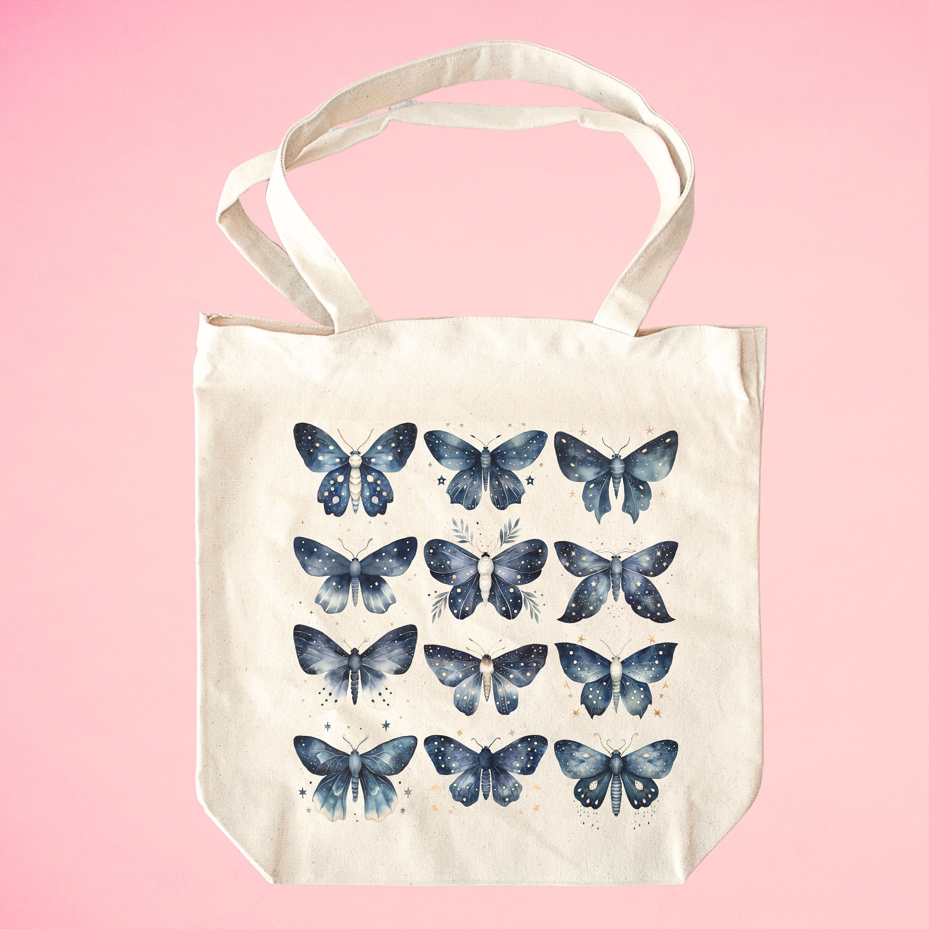 Gothic Moth Tote Bag Moth Canvas Tote Moody Aesthetic Reusable Canvas ...