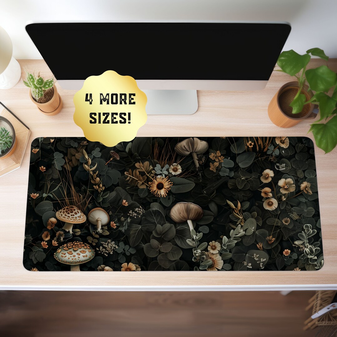 Dark Cottagecore Mat Floral Desk Mat Botanical Mouse Pad Vintage Desk ...