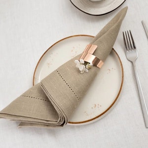 Hemstitch Linen Napkins, 100% Linen Napkins, Natural Napkins, Gift ...