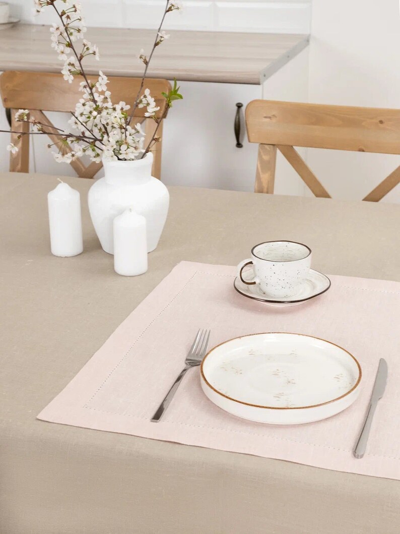 Hemstitch Linen Napkins, 100% Linen Napkins, Natural Napkins, Gift ...