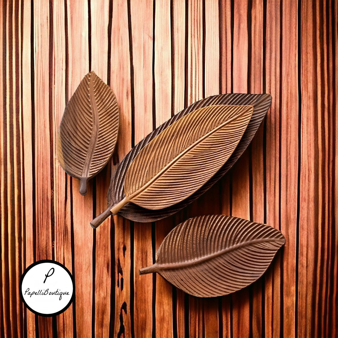 Solid Wood Leaf Shape Tray, Handmade Wood for Serving Breakfast Lunch ...