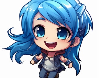 Short Green Hair Chibi Girl Profile Picture Anime Profile - Etsy