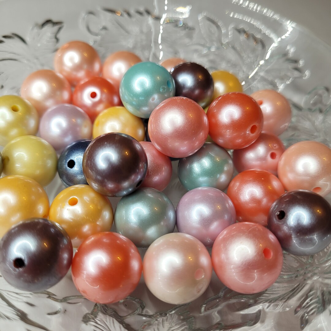 Pastel Color Pearl Acrylic Beads - Etsy