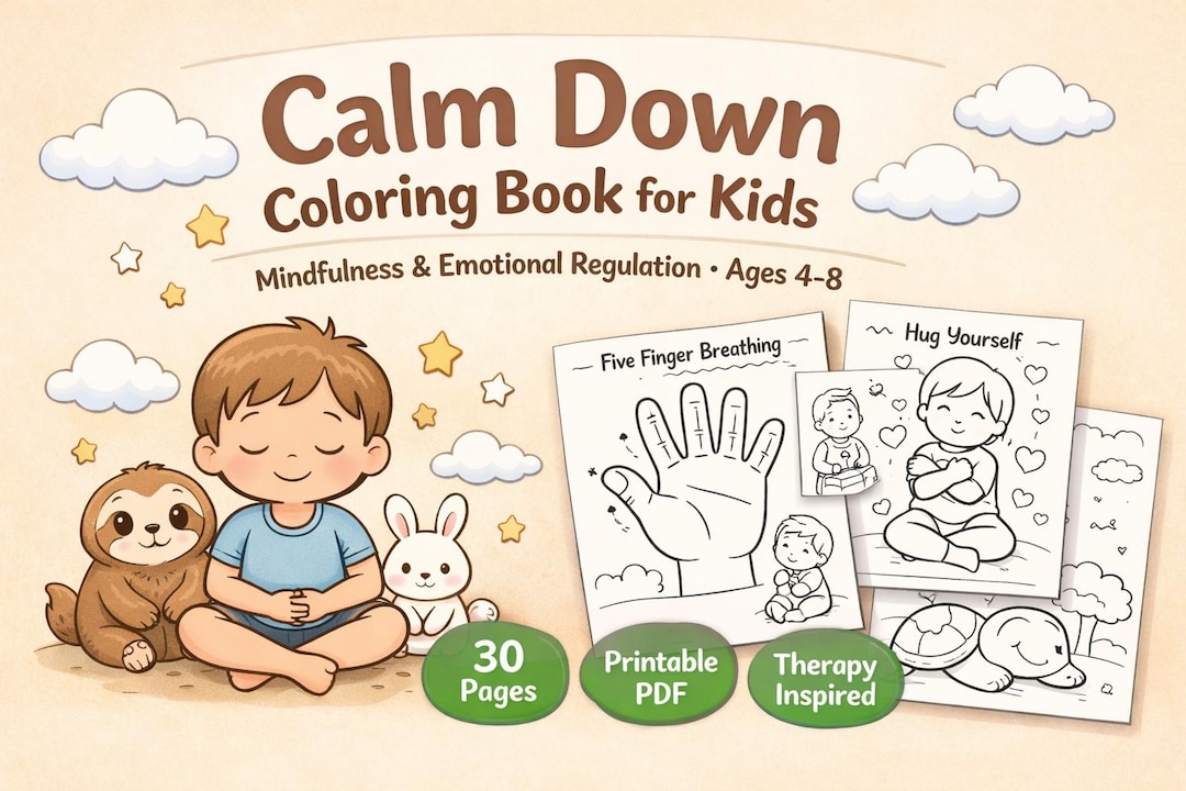 Calm Down Coloring Book for Kids | Emotional Regulation, Ages 4-8 ...