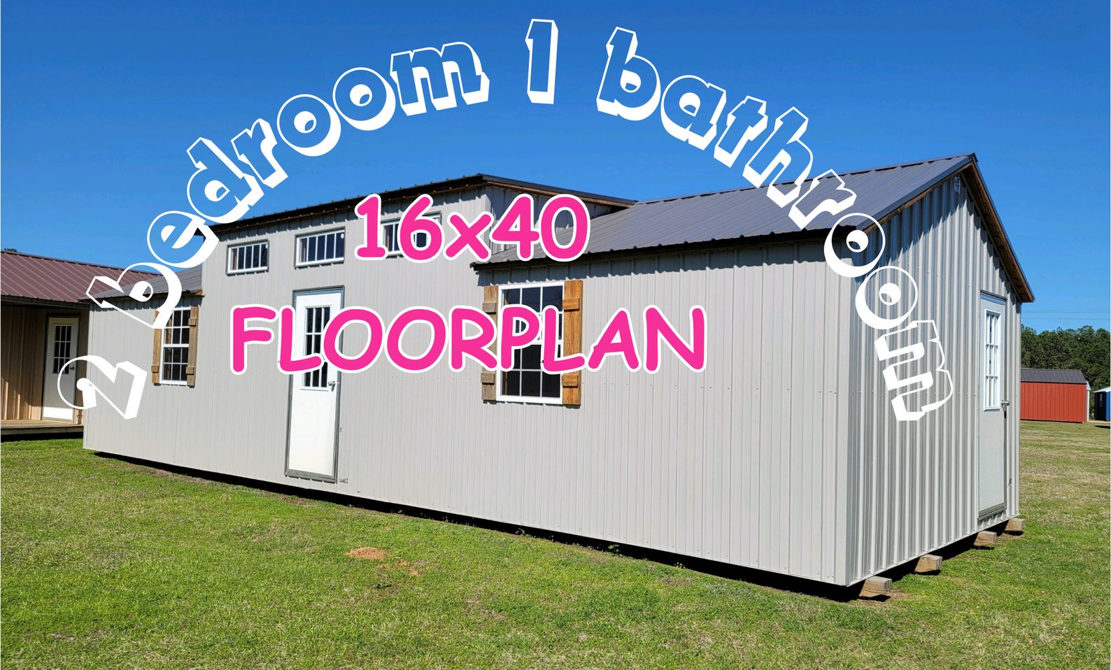 2 Bedroom 1 Bathroom With Side Entrance 16x40 Tiny House FLOORPLAN - Etsy