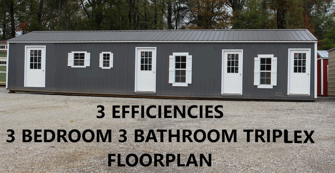 3 Bedroom 3 Bathroom Triplex 16x50 Tiny House FLOORPLAN - Etsy