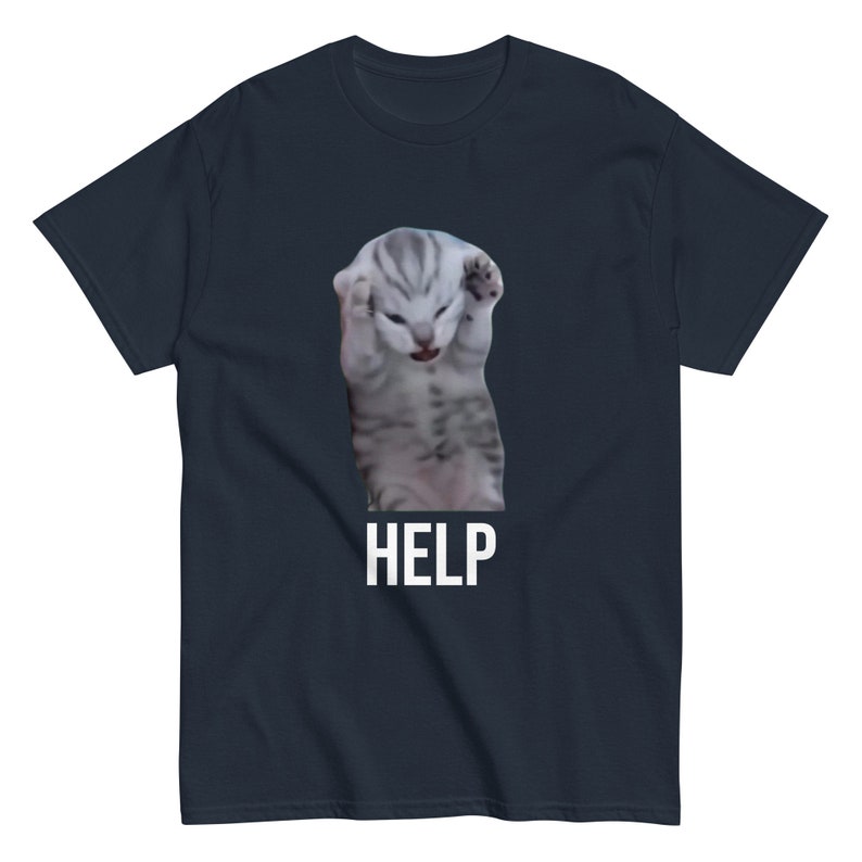 Talking Cat Meme T-shirt Screaming HELP - Etsy