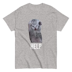 Talking Cat Meme T-shirt Screaming HELP - Etsy