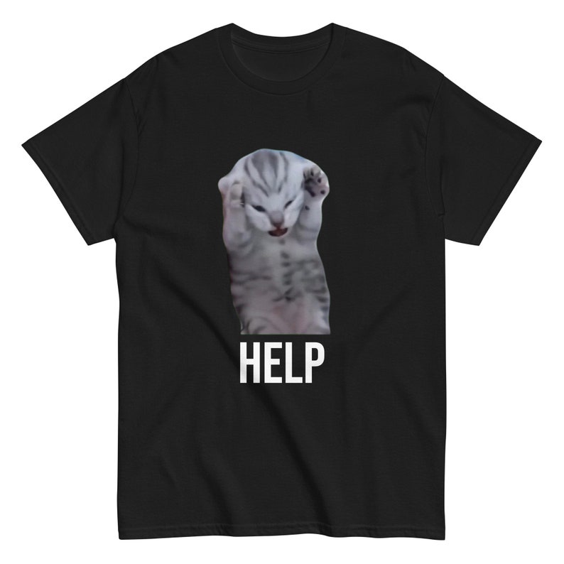 Talking Cat Meme T-shirt Screaming HELP - Etsy