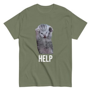 Talking Cat Meme T-shirt Screaming HELP - Etsy