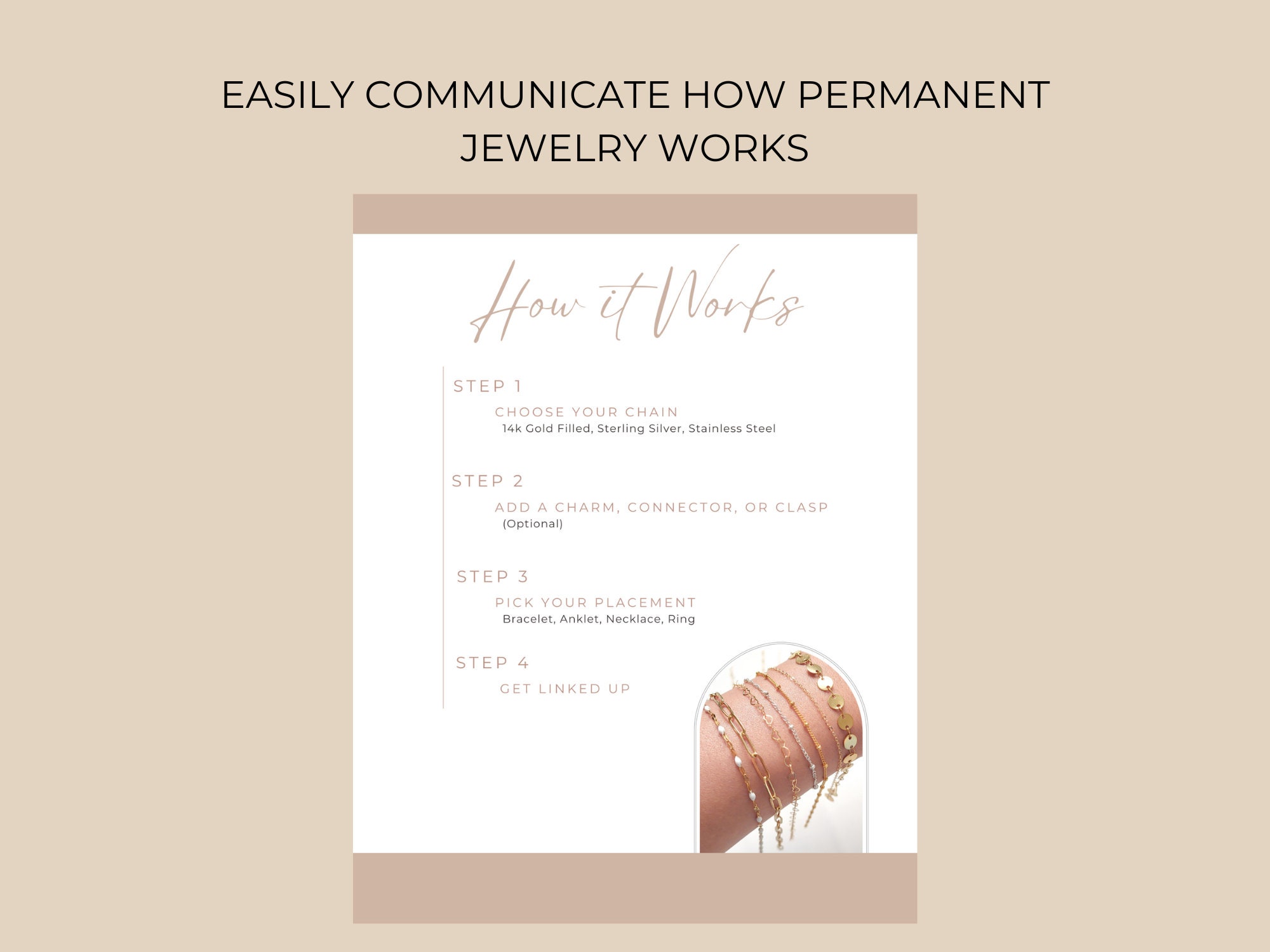 Permanent Jewelry Display Sheets | Permanent Jewelry Price Display ...