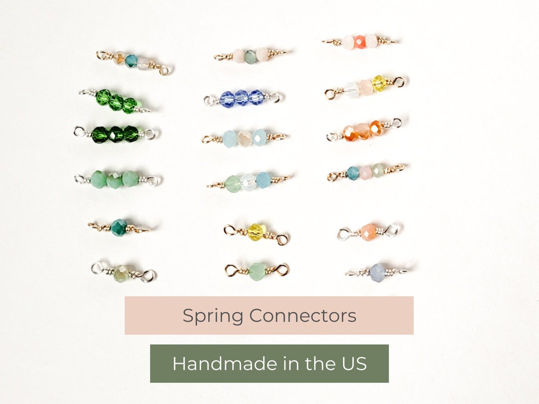 Spring Beaded Connector | Glass Beads | Permanent Jewelry | Bulk ...