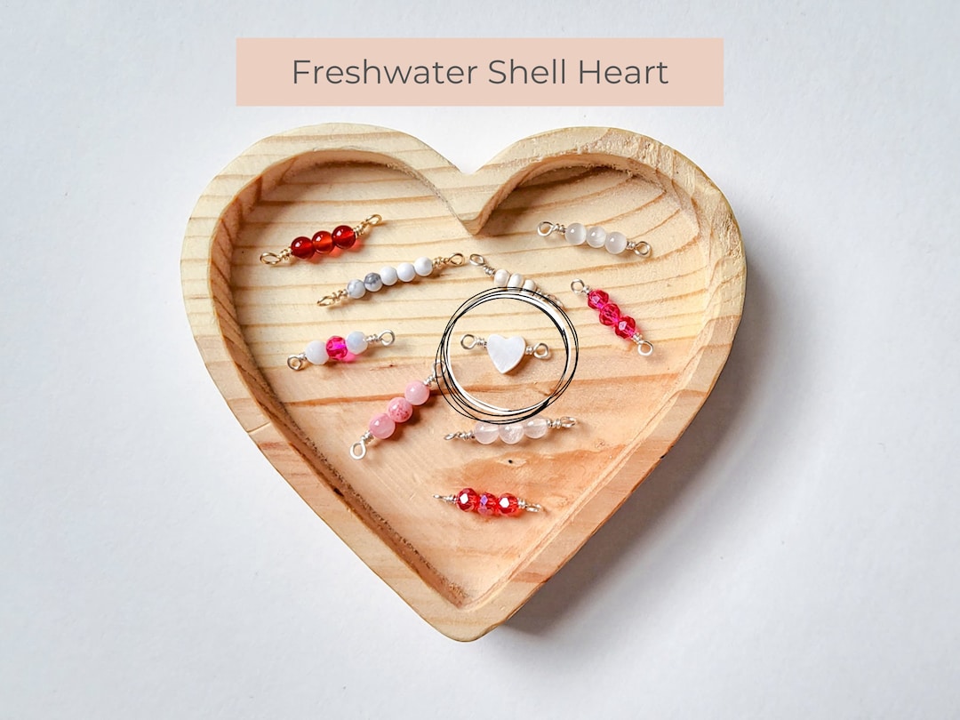 Valentines Beaded Connector | Freshwater Shell | Permanent Jewelry ...