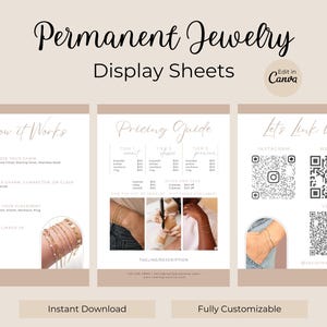 Permanent Jewelry Display Sheets | Permanent Jewelry Price Display ...