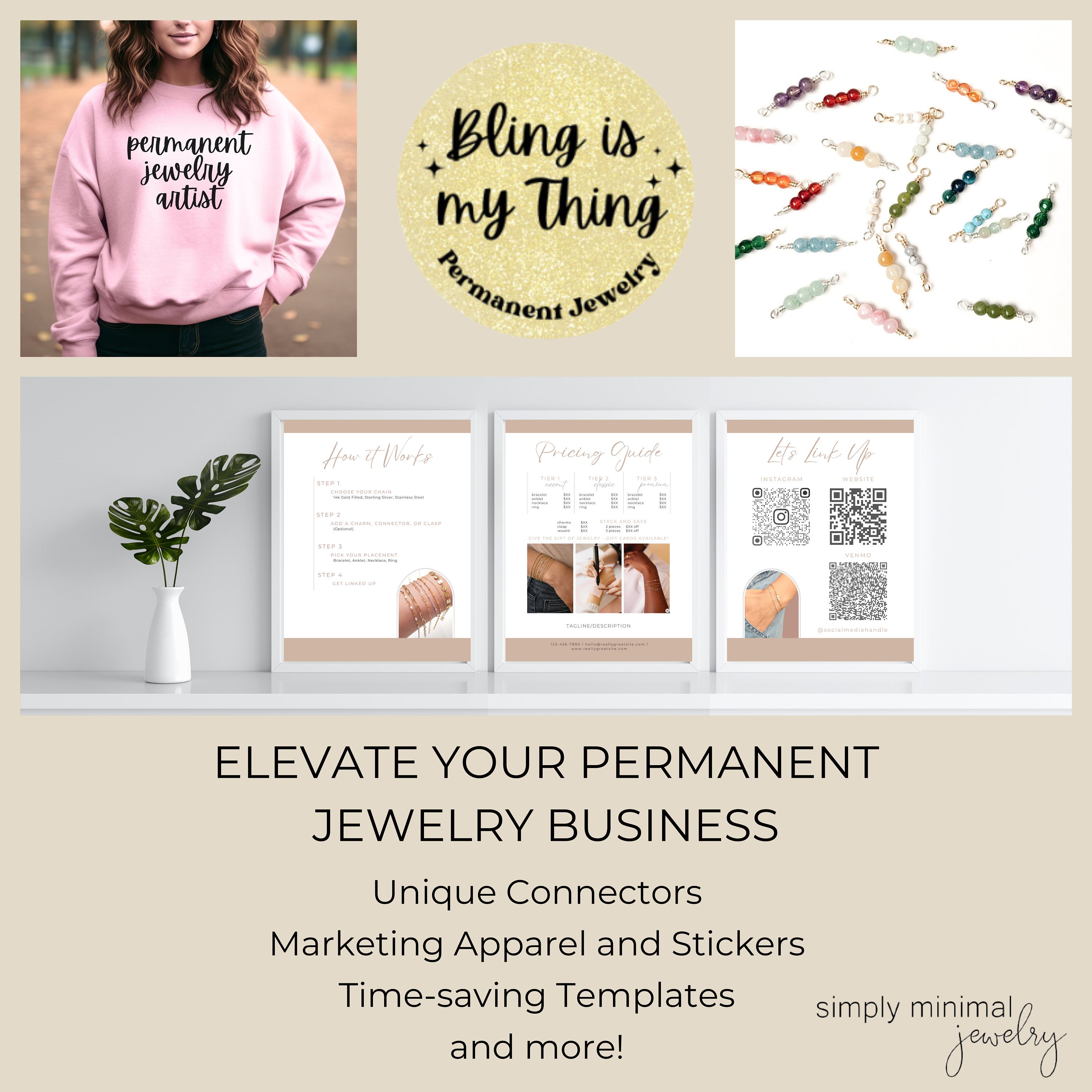 Permanent Jewelry Display Sheets | Permanent Jewelry Price Display ...