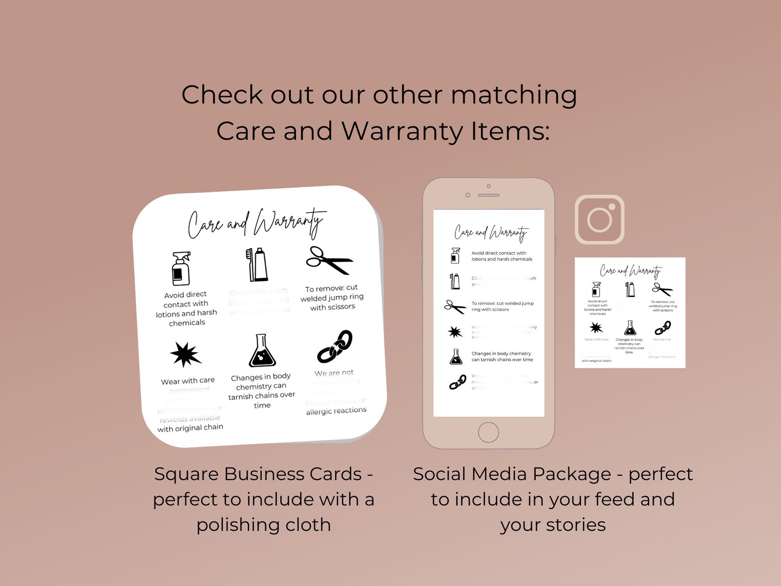 Permanent Jewelry Care Card | Permanent Jewelry Warranty Card ...