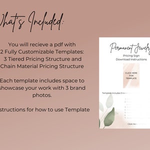 Permanent Jewelry Pricing Sheet | Permanent Jewelry Price Display ...