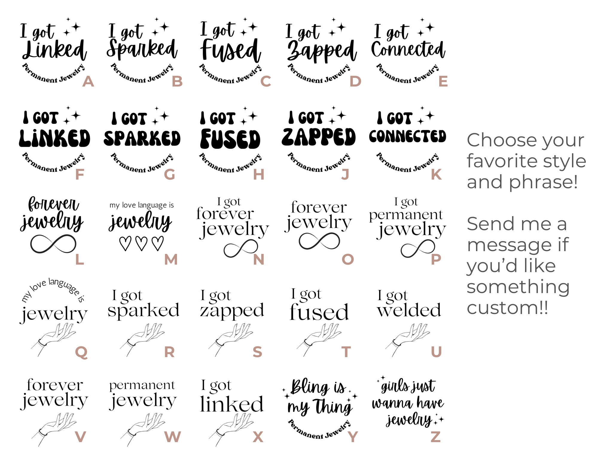 Permanent Jewelry Sticker, Permanent Jewelry Marketing, Pop-up, PJ ...