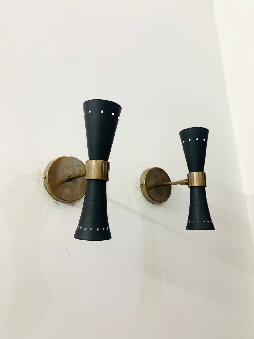Mid Century Brass Diablo Wall Sconce: Italian Modern Lighting - Etsy