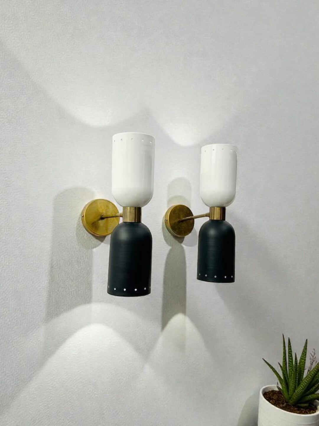 Mid Century Modern Brass Wall Sconce: Italian Diablo Light Fixture - Etsy