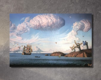 Winged Ship of Vladimir Kush Canvas Poster, the Departure of the Winged ...