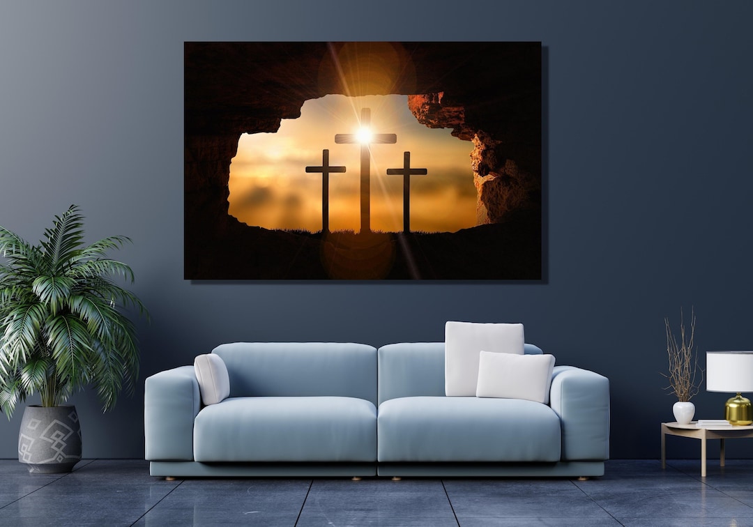 Jesus Cross Canvas Religious Canvas Wall Art Jesus Christ Poster Print ...