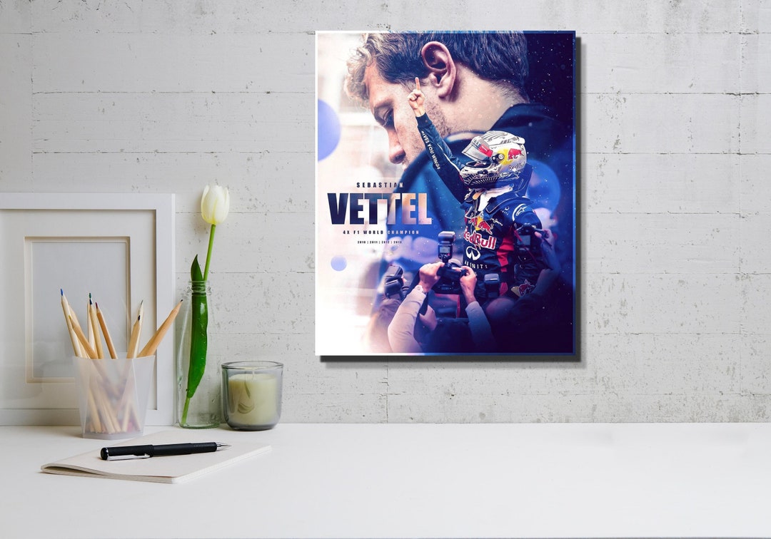 Sebastian Vettel F1 Canvas Wall Art, Sebastian Vettel Formula 1 Poster ...
