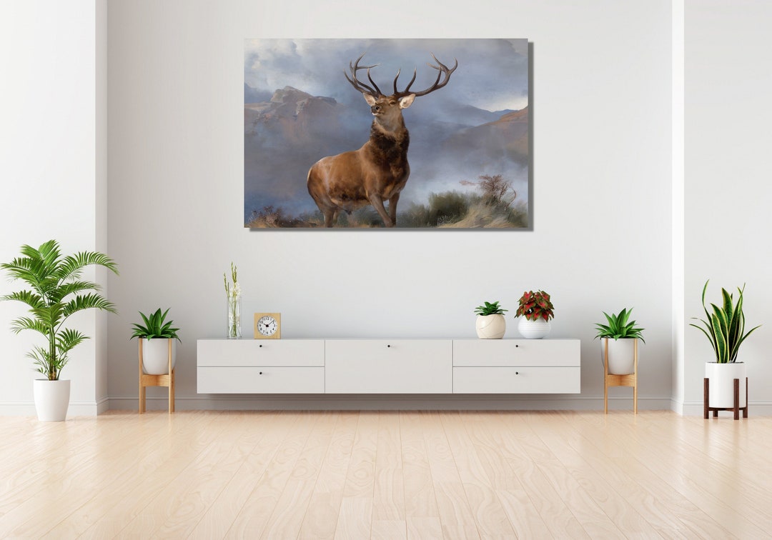 Wild Deer Canvas Wall Art, Wild Deer Poster, Wild Life Canvas, Animal ...