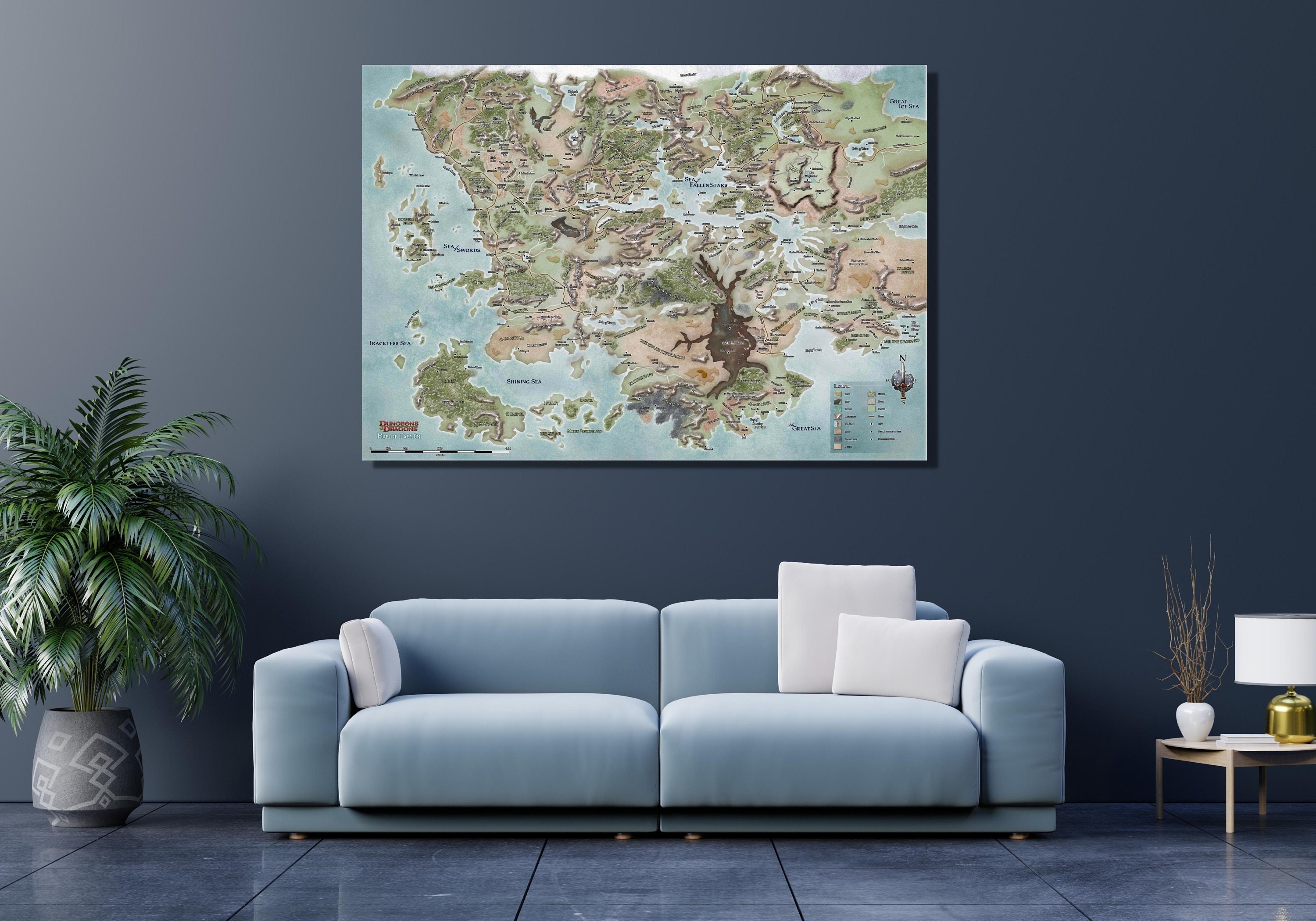 Dungeons & Dragons Map Canvas Wall Art, Dungeons and Dragons Poster ...