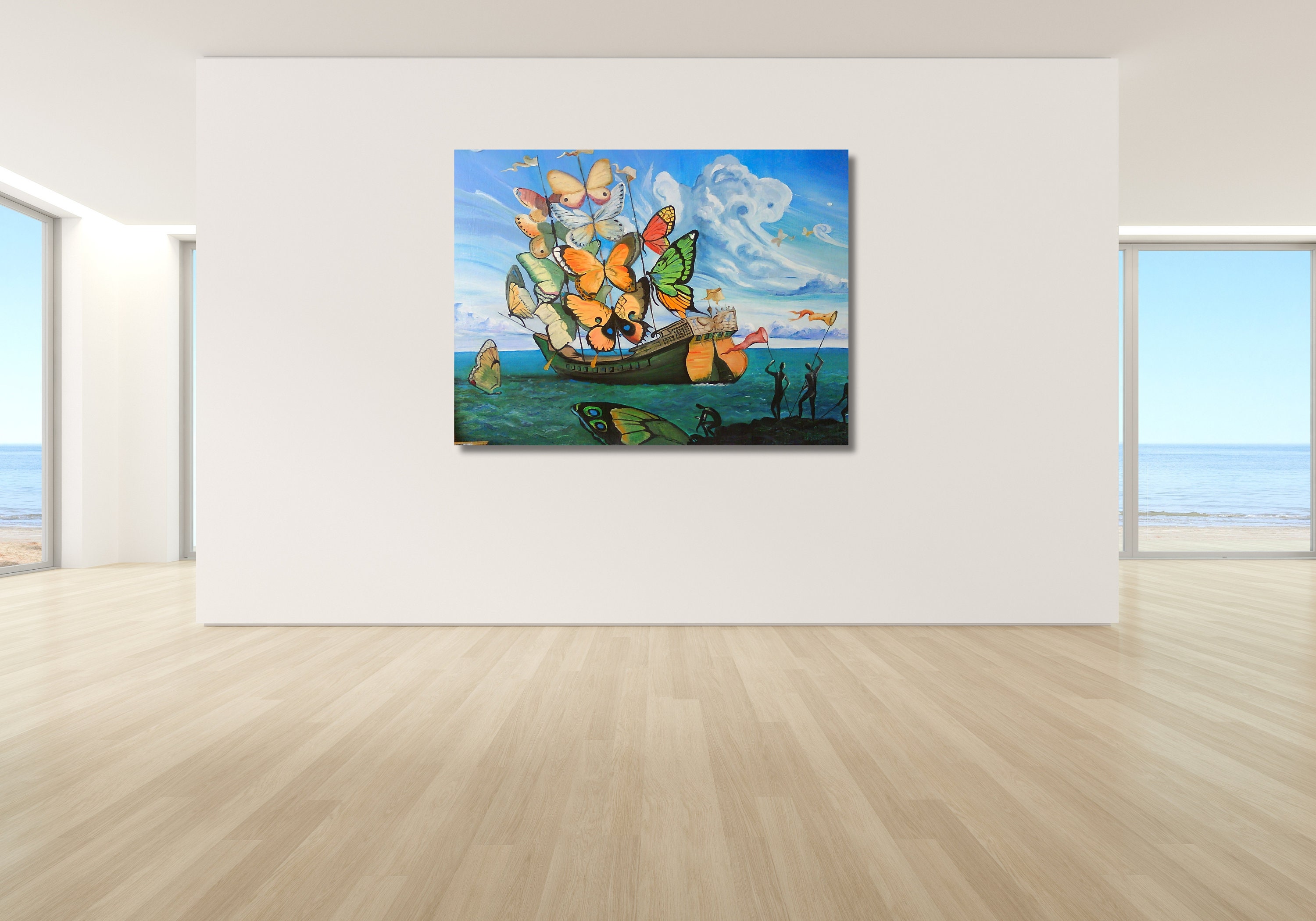 Winged Ship of Vladimir Kush Canvas Poster, the Departure of the Winged ...