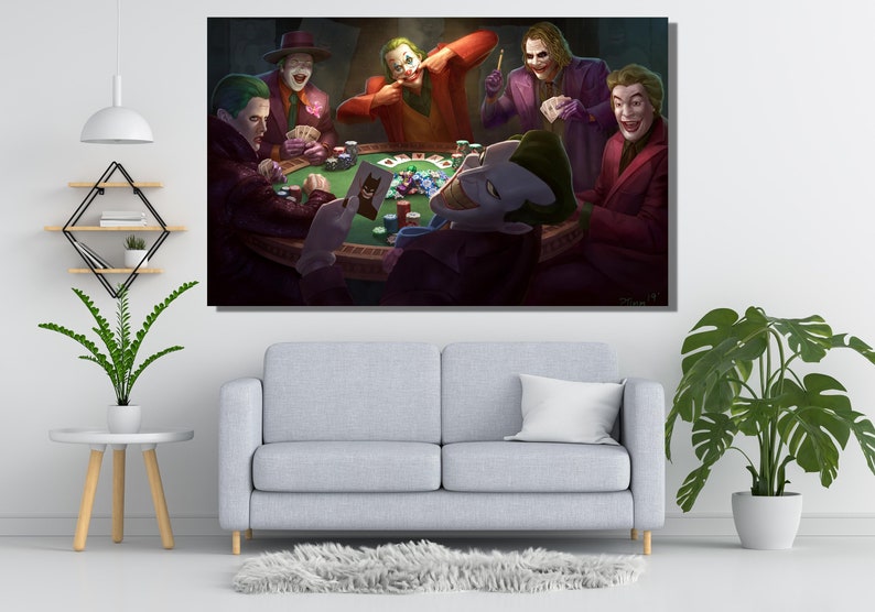 All Jokers Canvas Wall Art, Joker Comic Poster, Jokers Print Ready to Hang CANVAS - Etsy