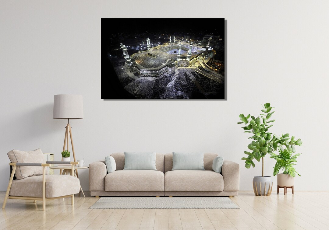 Kaaba Modern Canvas Wall Art, Kaaba Poster Art Islamic Poster Arabic ...