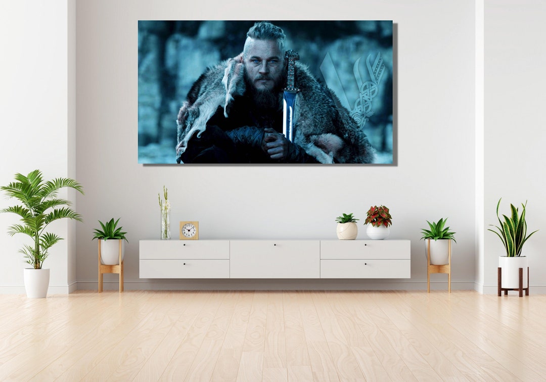 Ragnar Lodbrok Canvas - Ragnar Lodbrok Painting - Vikings Canvas Wall ...