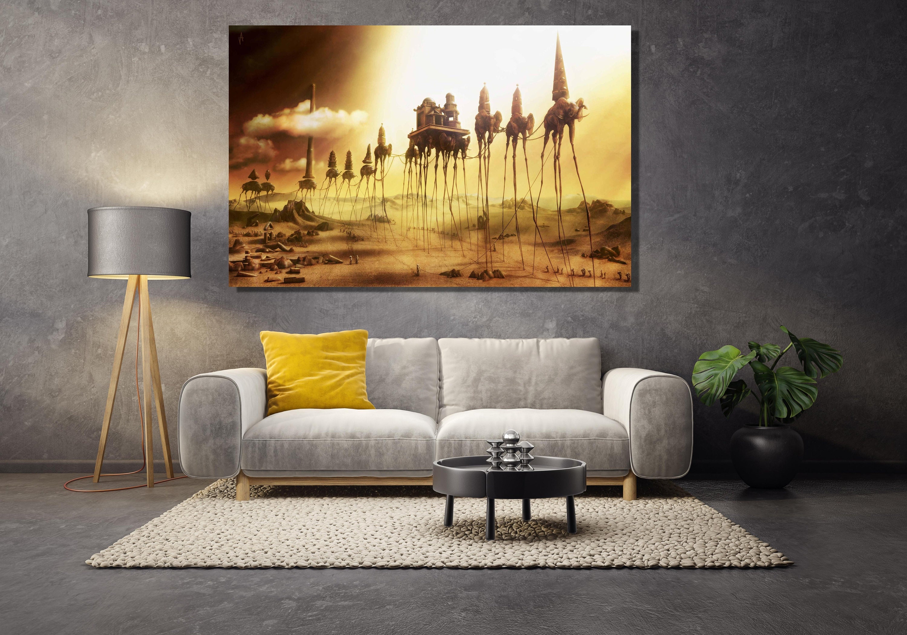 Salvador Dali Elephant Canvas Wall Art- Salvador Dali Cisnes Reflejando ...