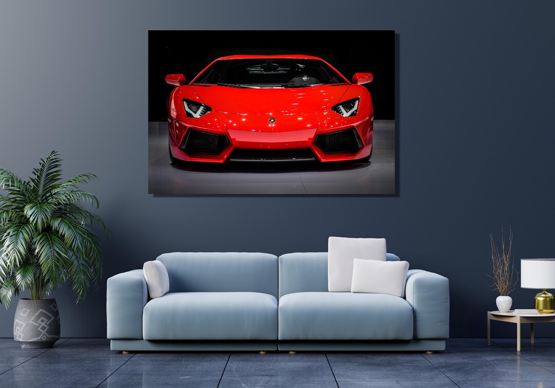 Lamborghini Canvas Wall Art Red Lamborghini Print Extra - Etsy
