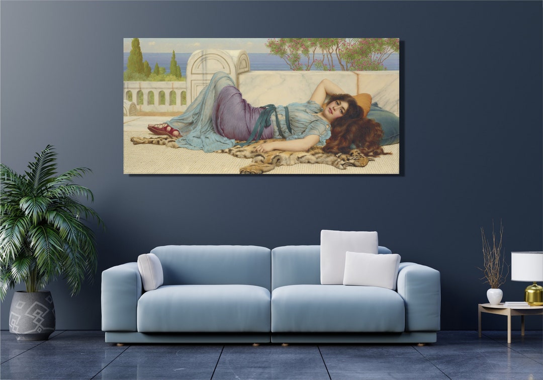 John William Godward Mischief and Repose 1909 Modern Canvas Wall Art ...