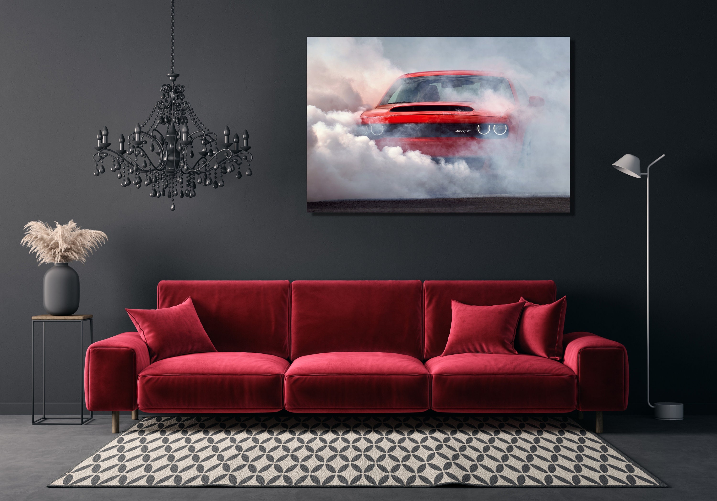 Dodge Challenger Hellcat Poster Dodge Challenger Hellcat Canvas Wall ...