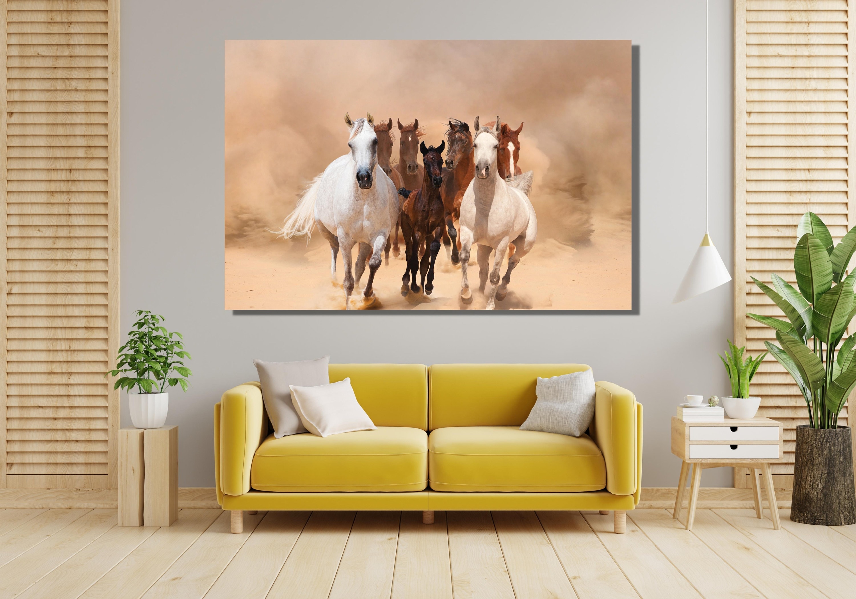 Running Horses Canvas Wall Art, Strong Horses Canvas Postercolourful ...