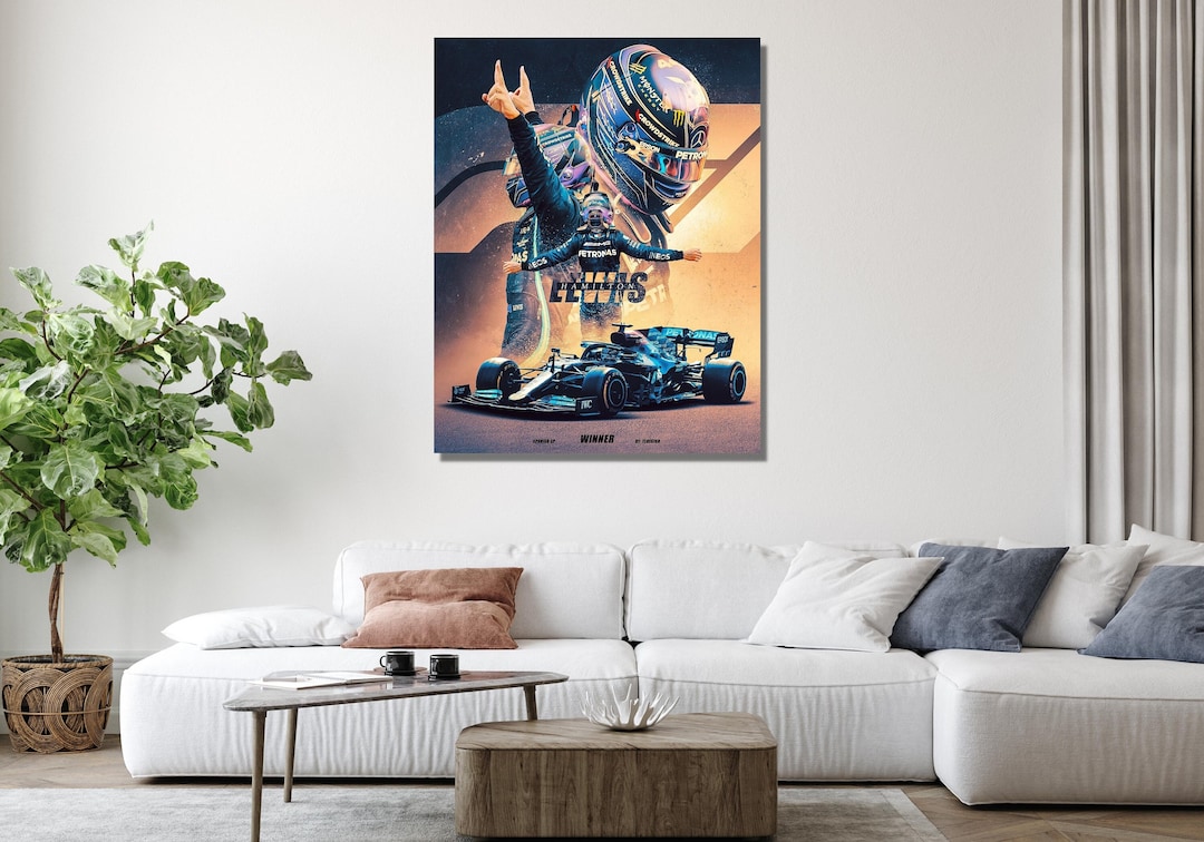 Lewis Hamilton Canvas Wall Art, Formula 1 Wall Art, Hamilton Poster, F1 ...