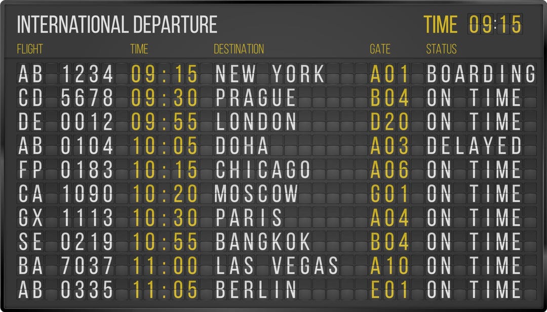 Airport Departure Wall Decor Print, Departures Canvas Wall Art, Trendy ...