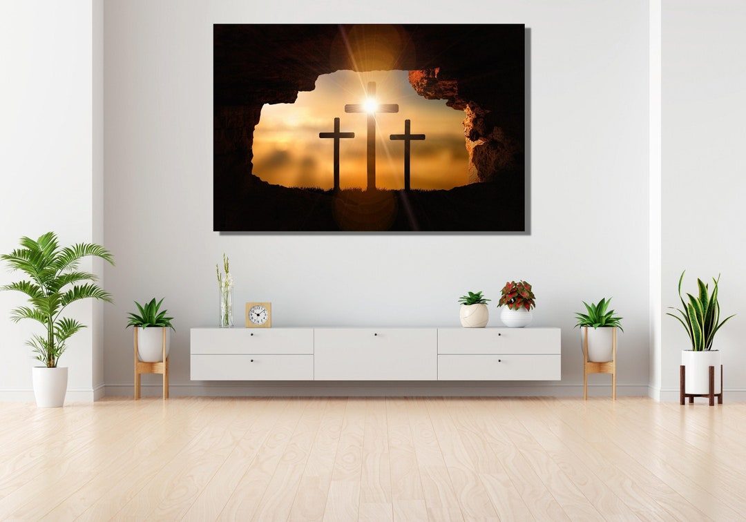Jesus Cross Canvas Religious Canvas Wall Art Jesus Christ Poster Print ...