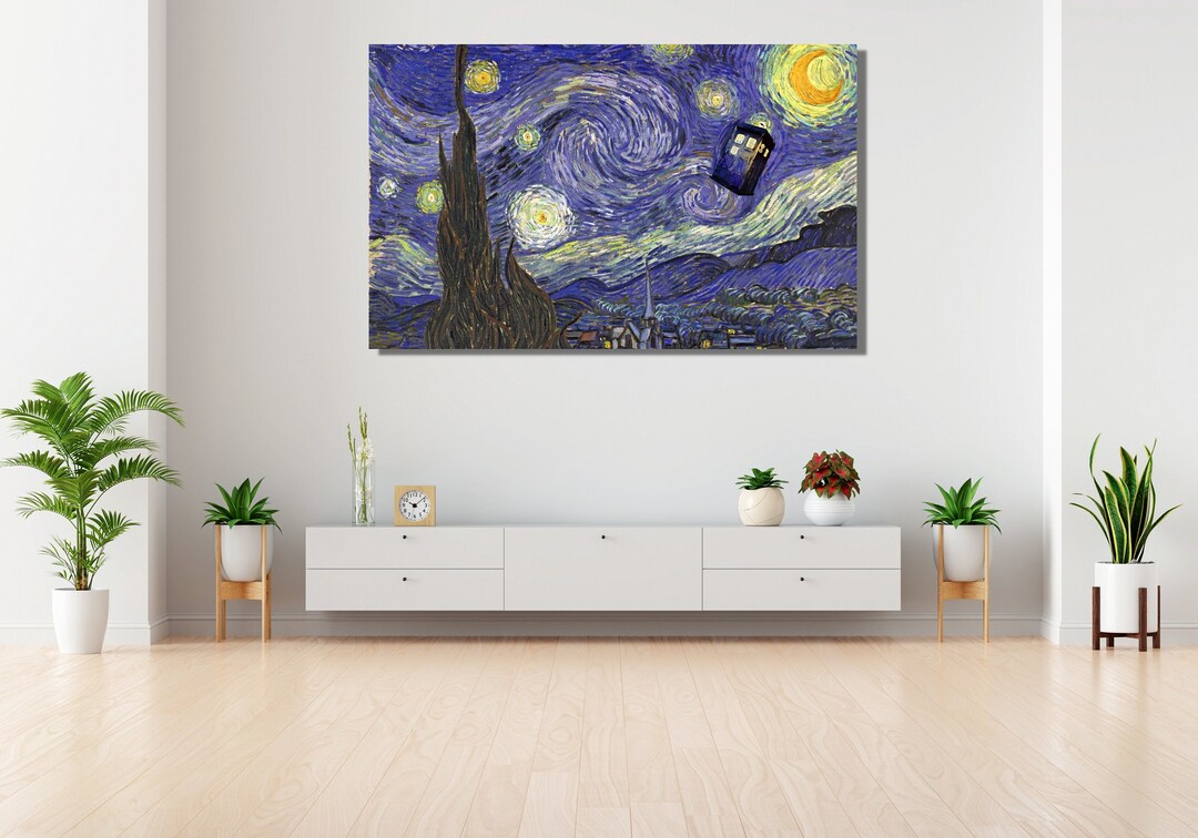 Van Gogh Mario Printed, Van Gogh Canvas Art, Modern Starry Night ...