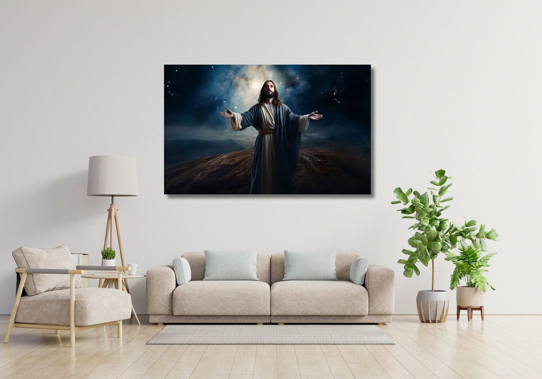 Jesus Christ Canvas Wall Art Poster, Church Wall Desing, Christian Wall ...