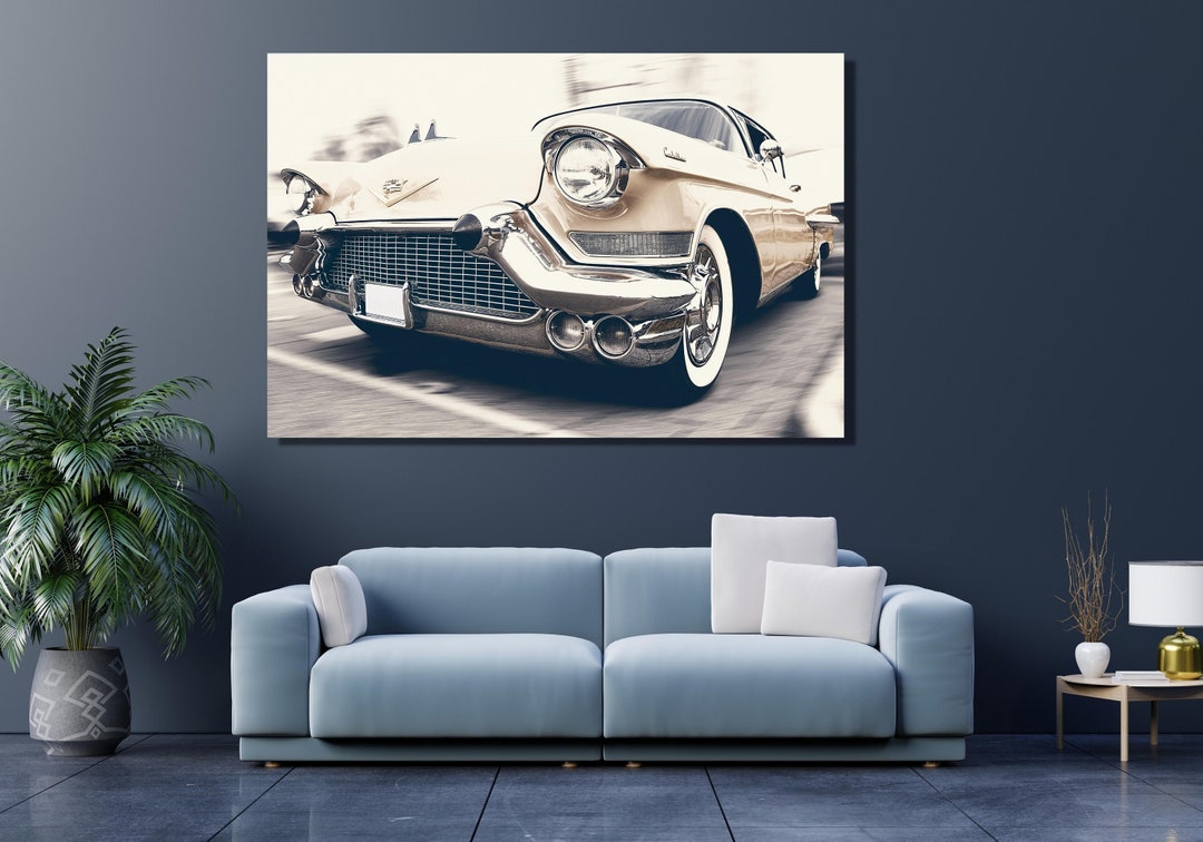 Classic Car Cadillac Eldorado Canvas Wall Art Print, Garage Canvas, Car ...