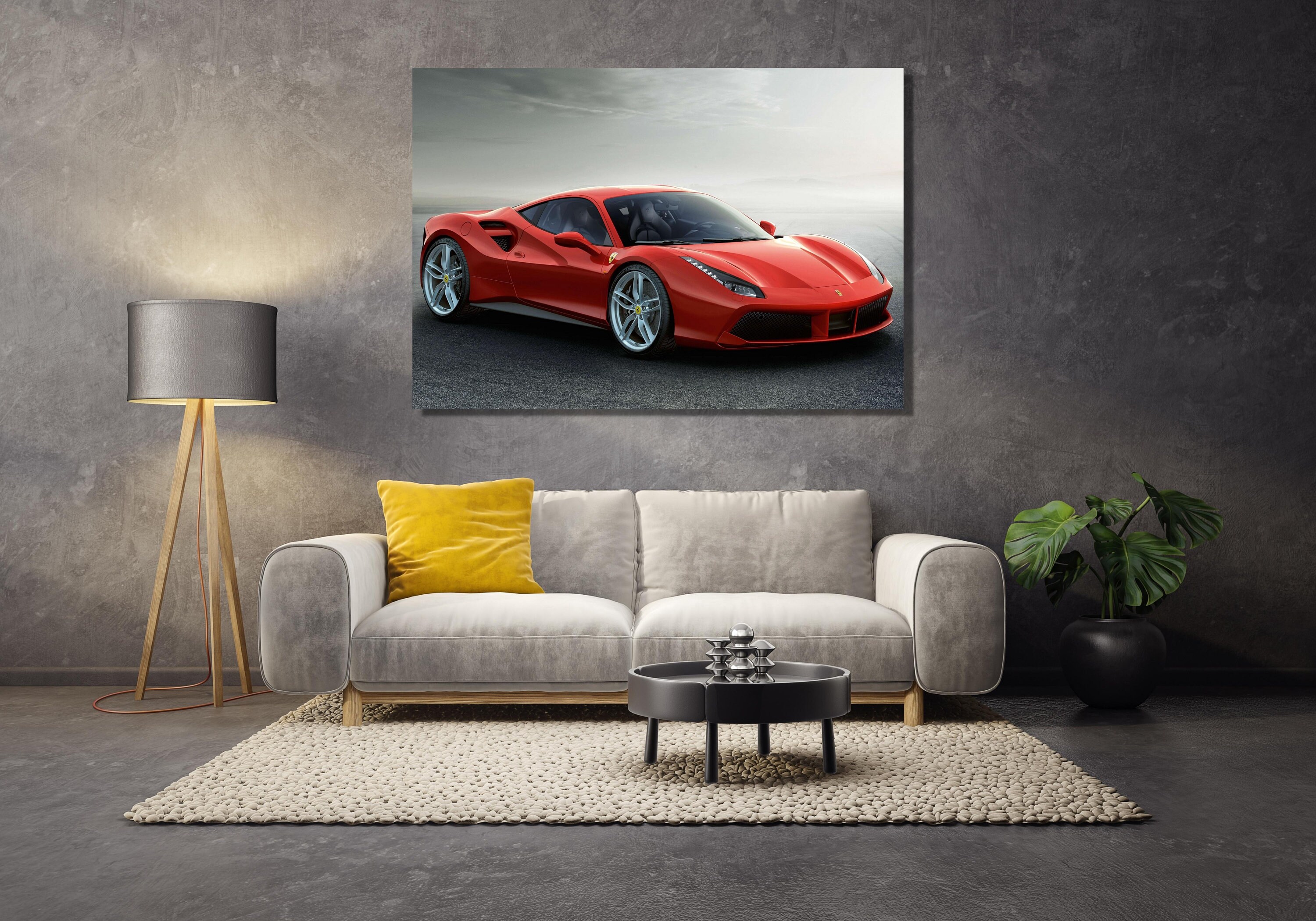 Red Ferrari Canvas Wall Art Extra Large Ferrari Poster, Red Ferrari ...