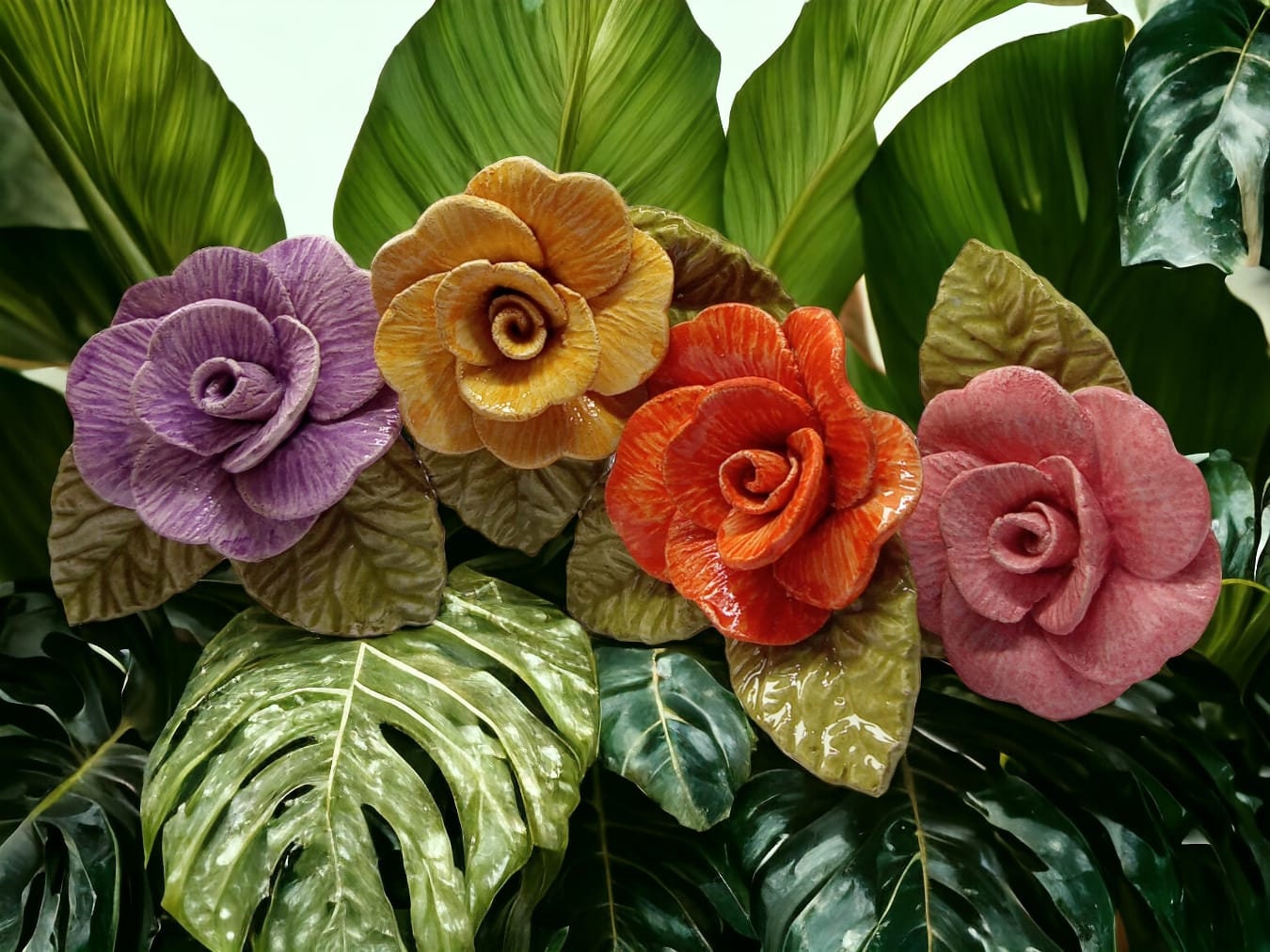 Handmade Colorful Ceramic Flowers, Ceramic Rose, Ceramic Daisy Flowers ...