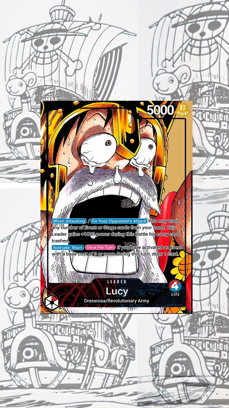 OP15 Lucy (Luffy) Custom Leader One Piece TCG - Etsy España