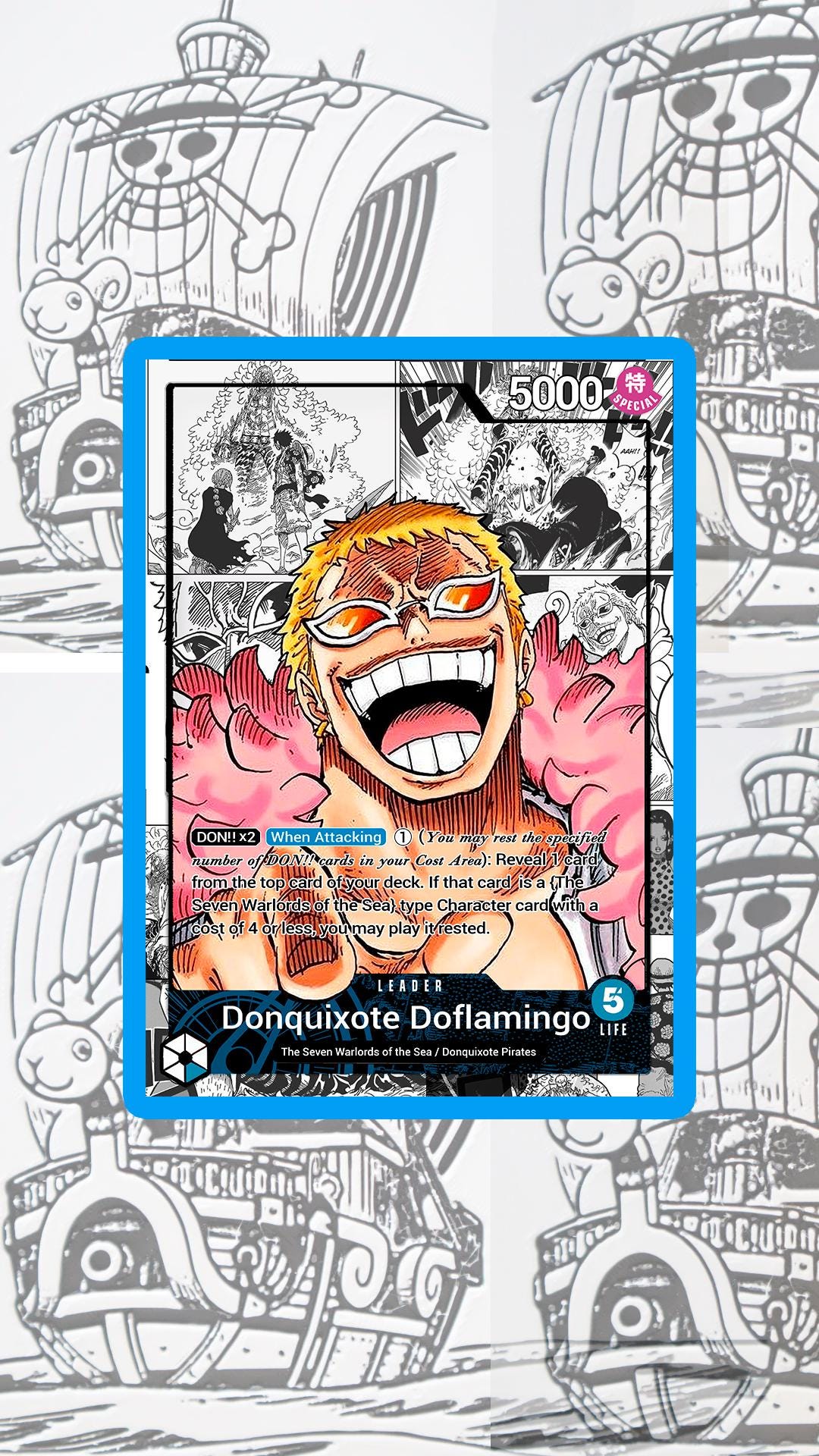 OP01 Doflamingo Blue Leader One Piece TCG - Etsy