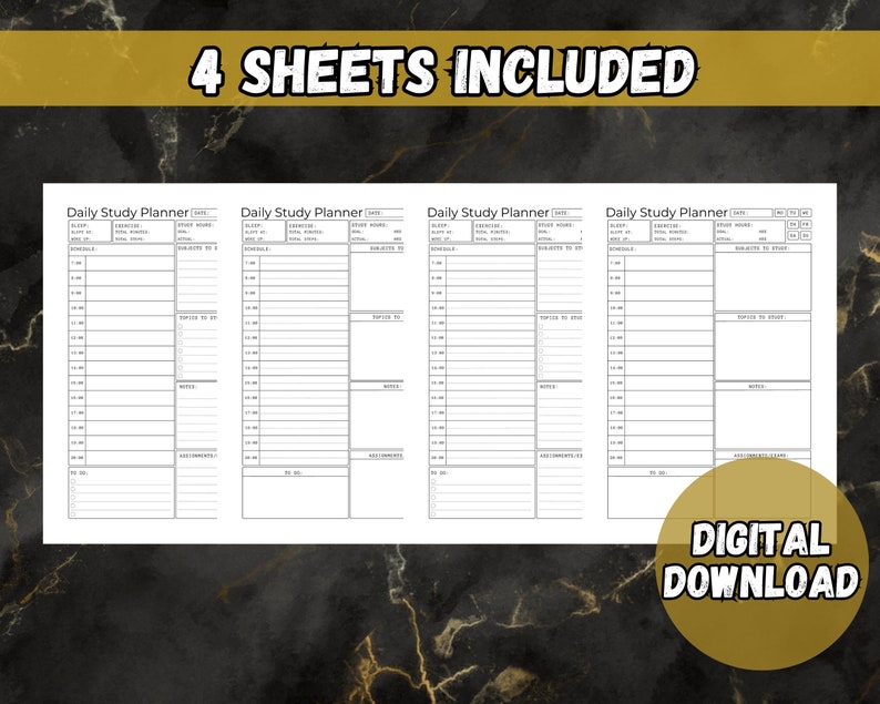 Printable Daily Study to Do List Planner, Minimalistic Productivity ...